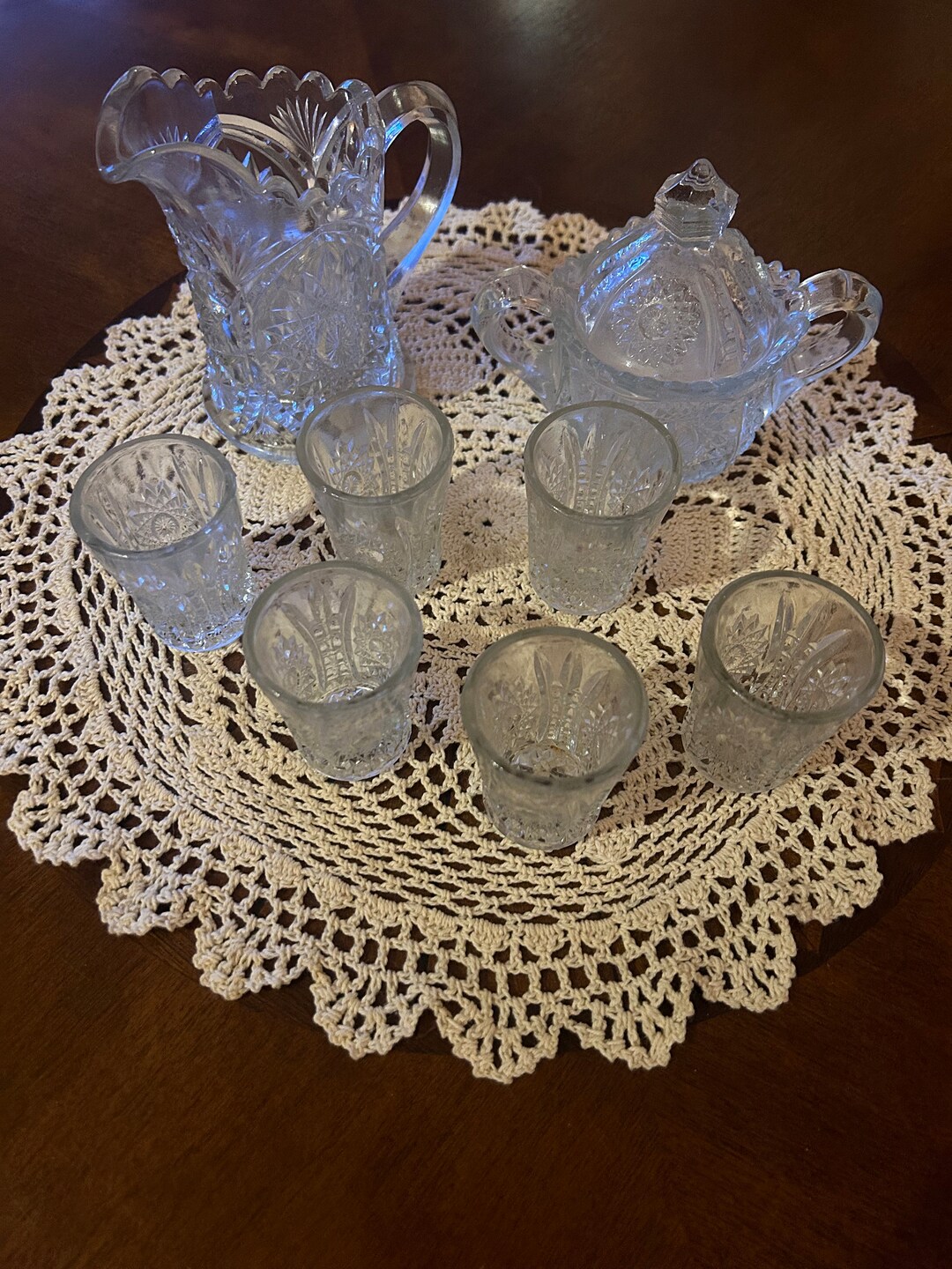 Indiana Glass 1910’s Pattern No 300 Oval Star Child’s Pitcher, Sugar ...