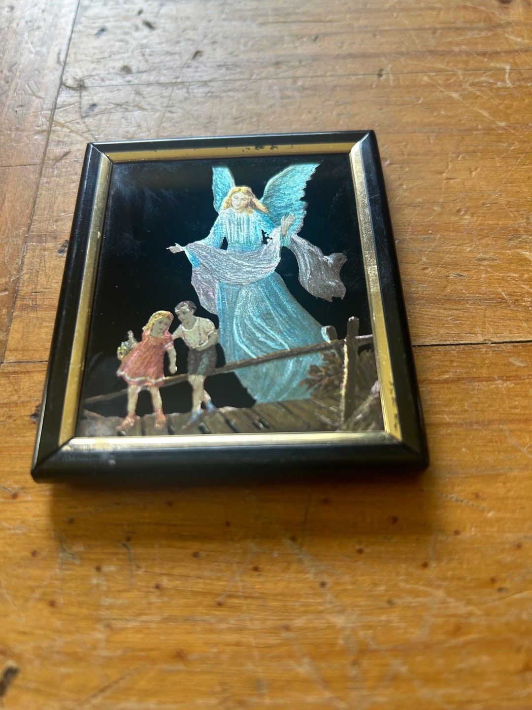 1950’s Lithograph Magnet of Guardian Angel Over Bridge - Etsy