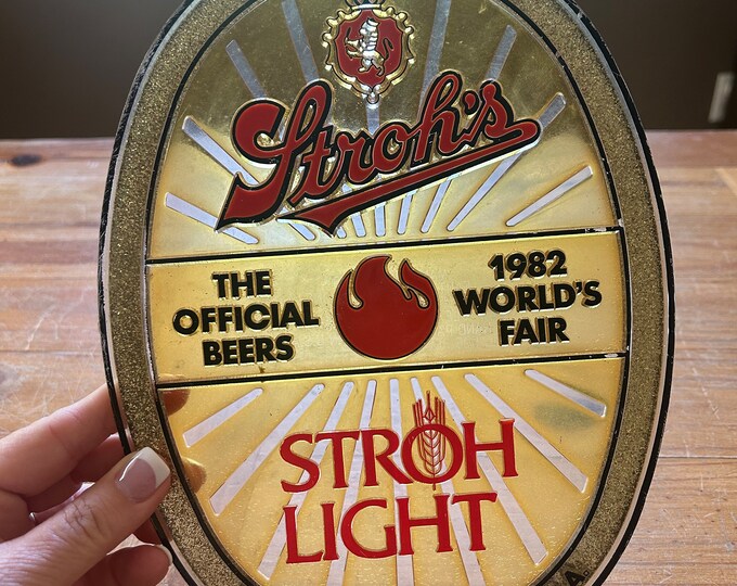 Stroh’s Stroh Light 1982 Gold Beer Sign - Etsy