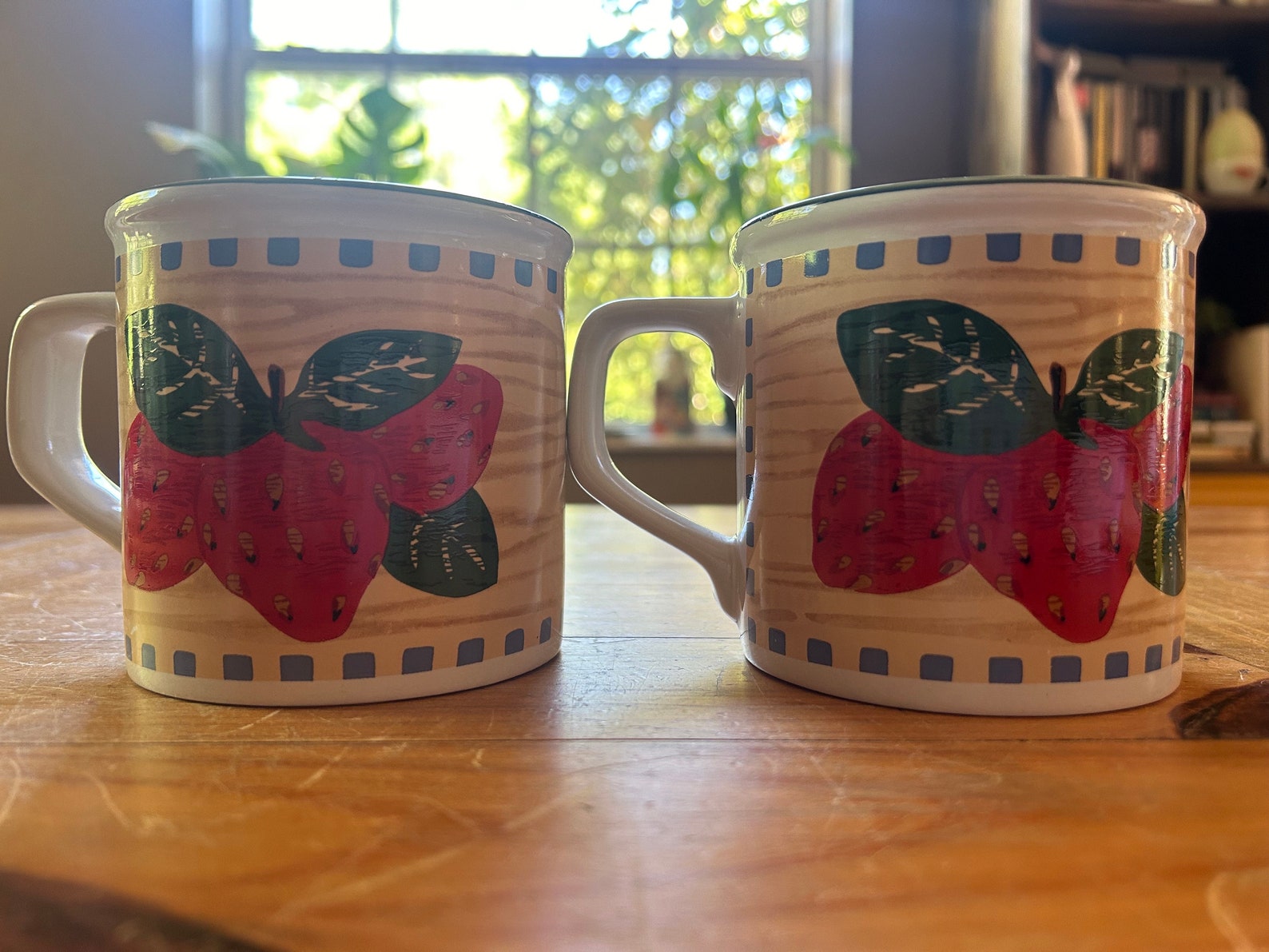 Strawberry Mugs, Set of 2 - Etsy