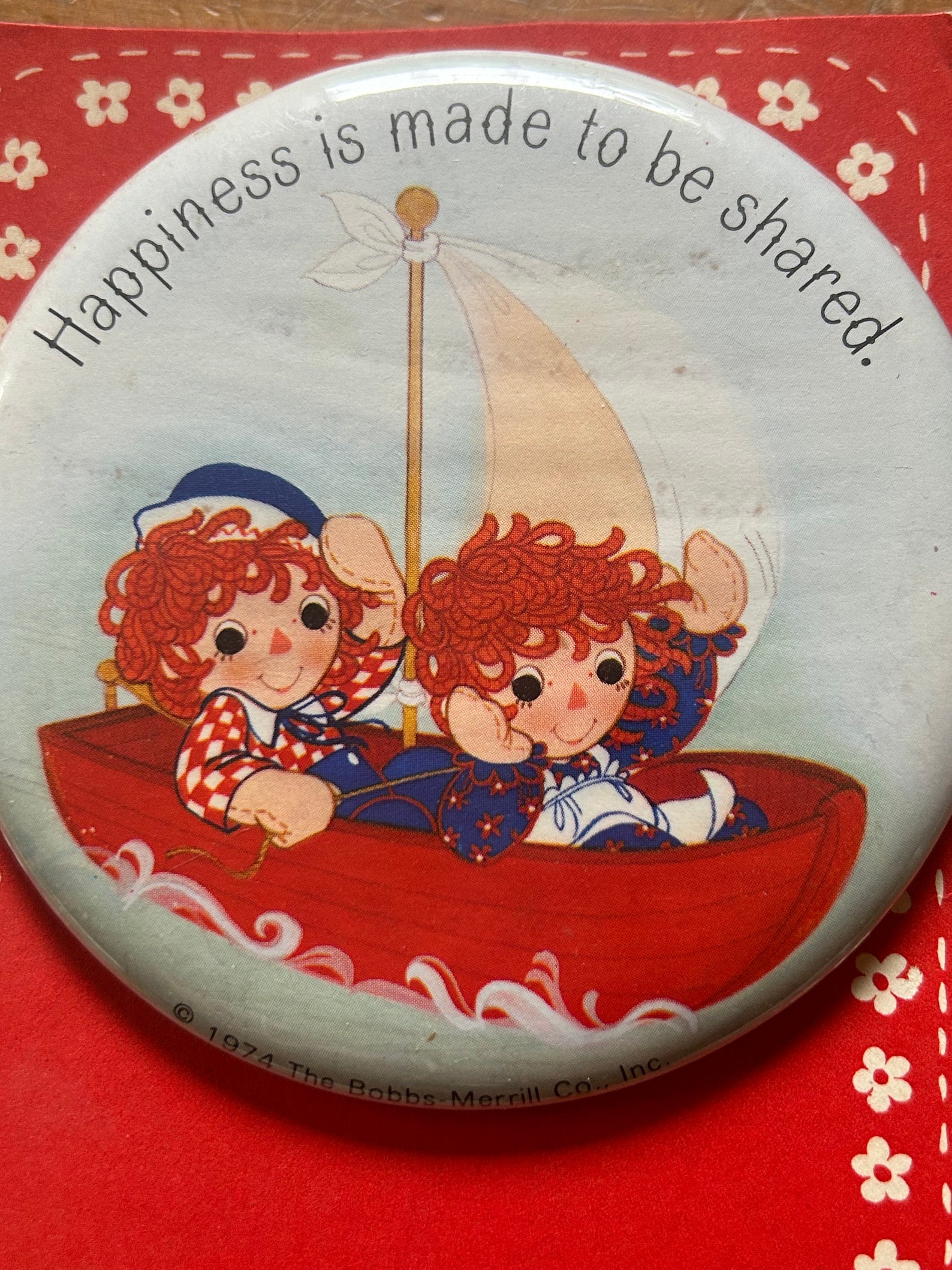 Raggedy Ann and Andy Hallmark Pin Inside Postcard, 1974 - Etsy