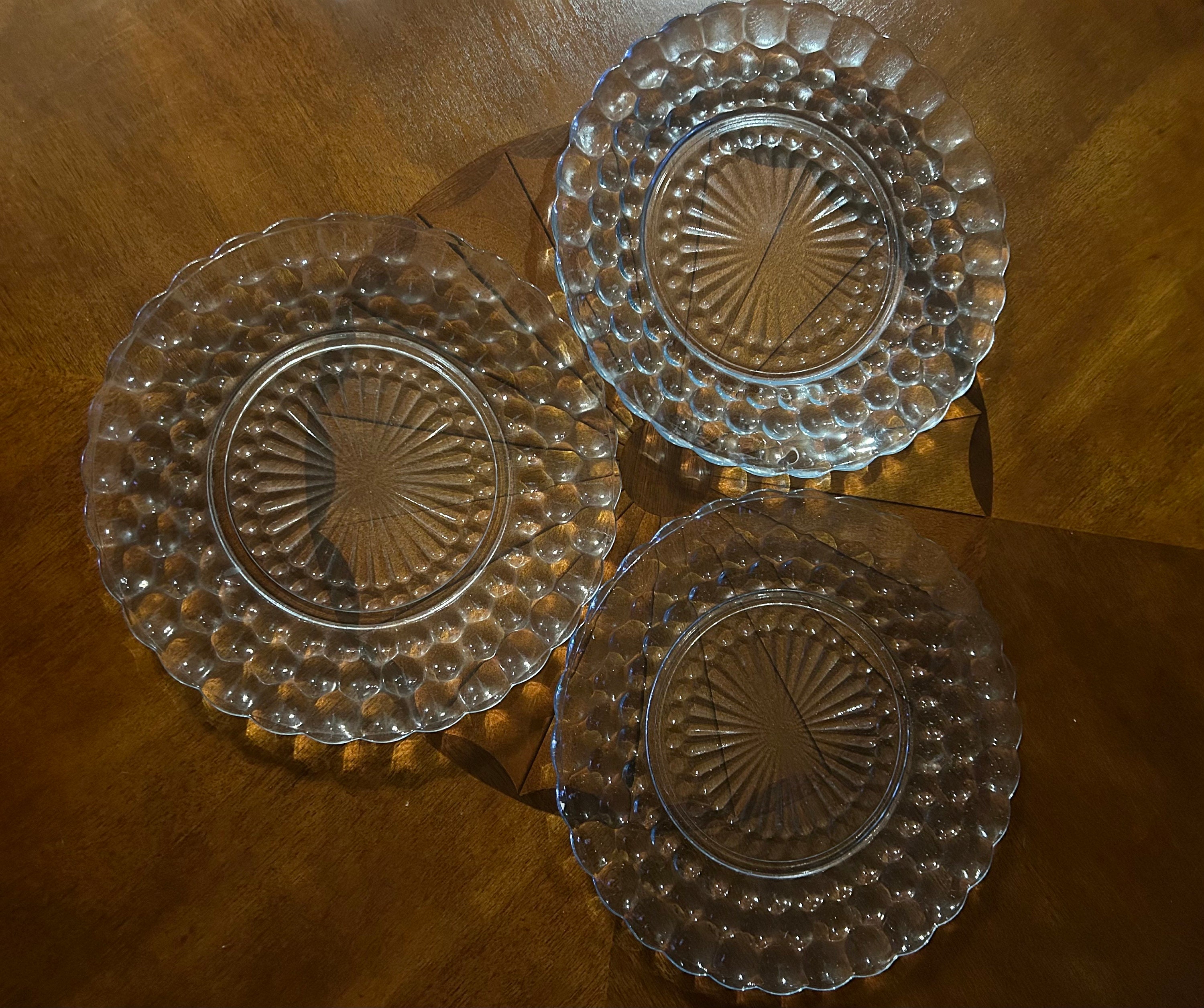 1940s Anchor Hocking Clear Blue Bullseye Bubble Pattern Plates - Etsy