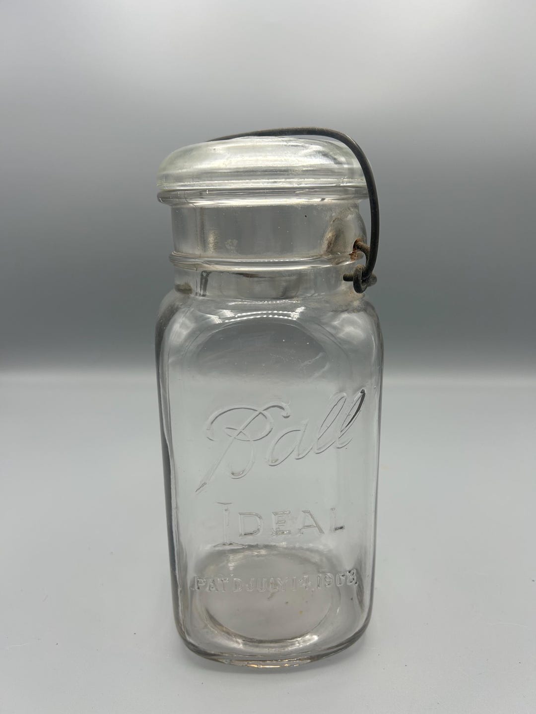 Ball Ideal Pat D July 14, 1908 Quart Jar With Glass Lid - Etsy