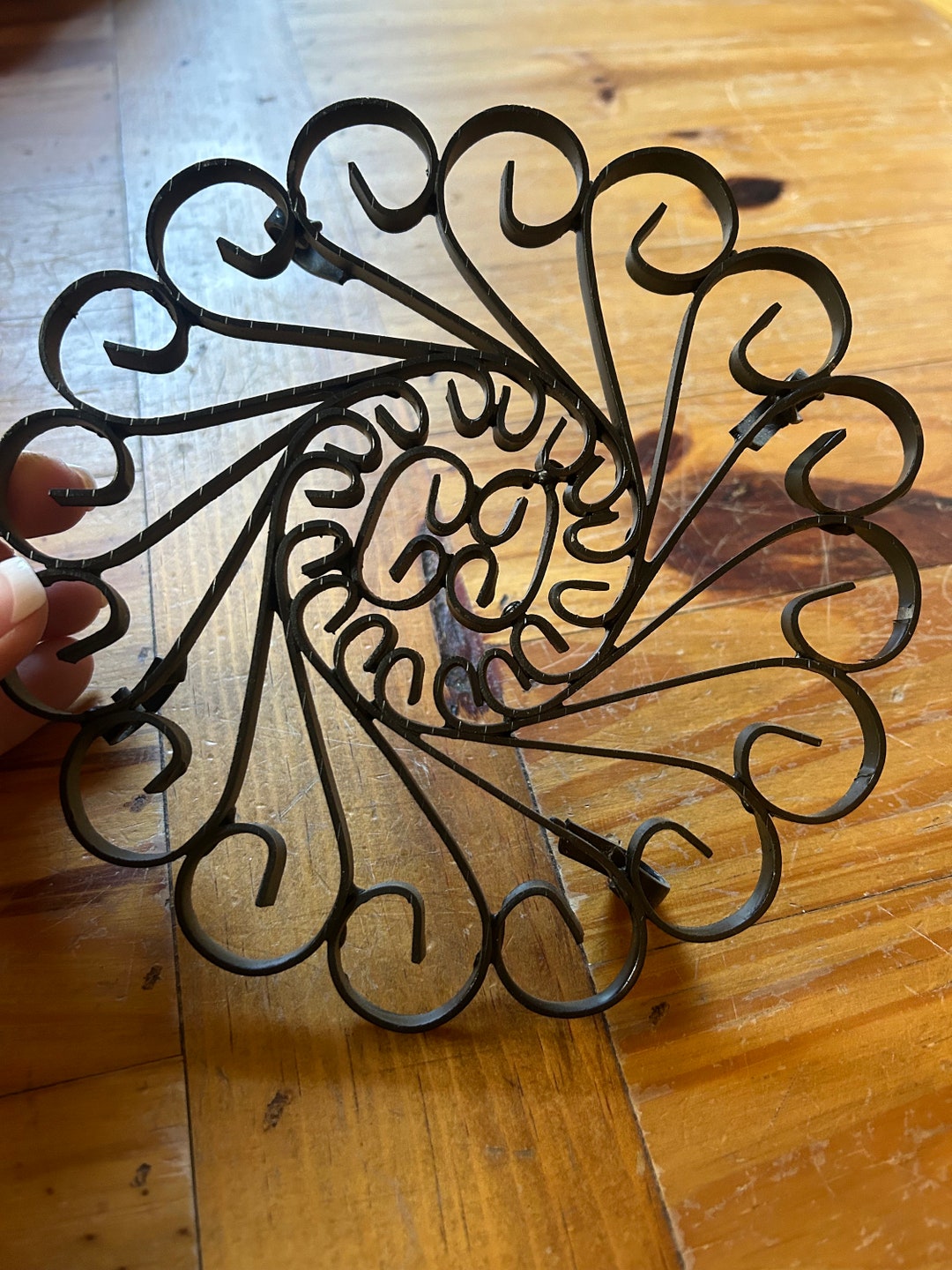 Wrought Iron Spiral Scroll Trivet on 4 Feet - Etsy