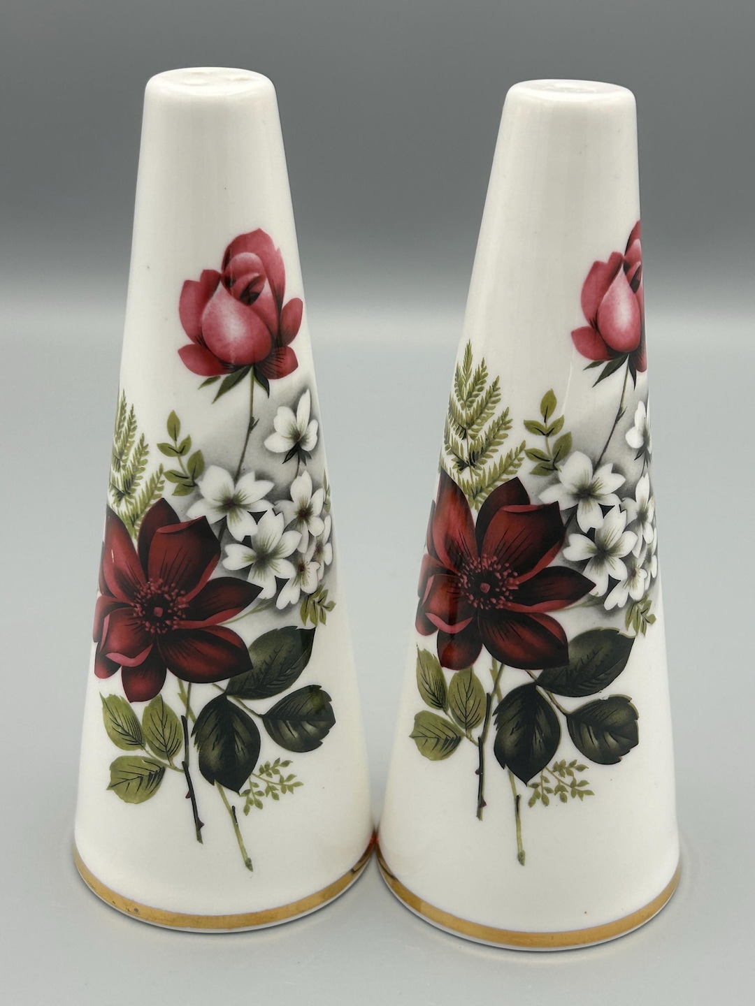 Vintage Sutherland Floral Fine Bone China Salt and Pepper Shakers ...