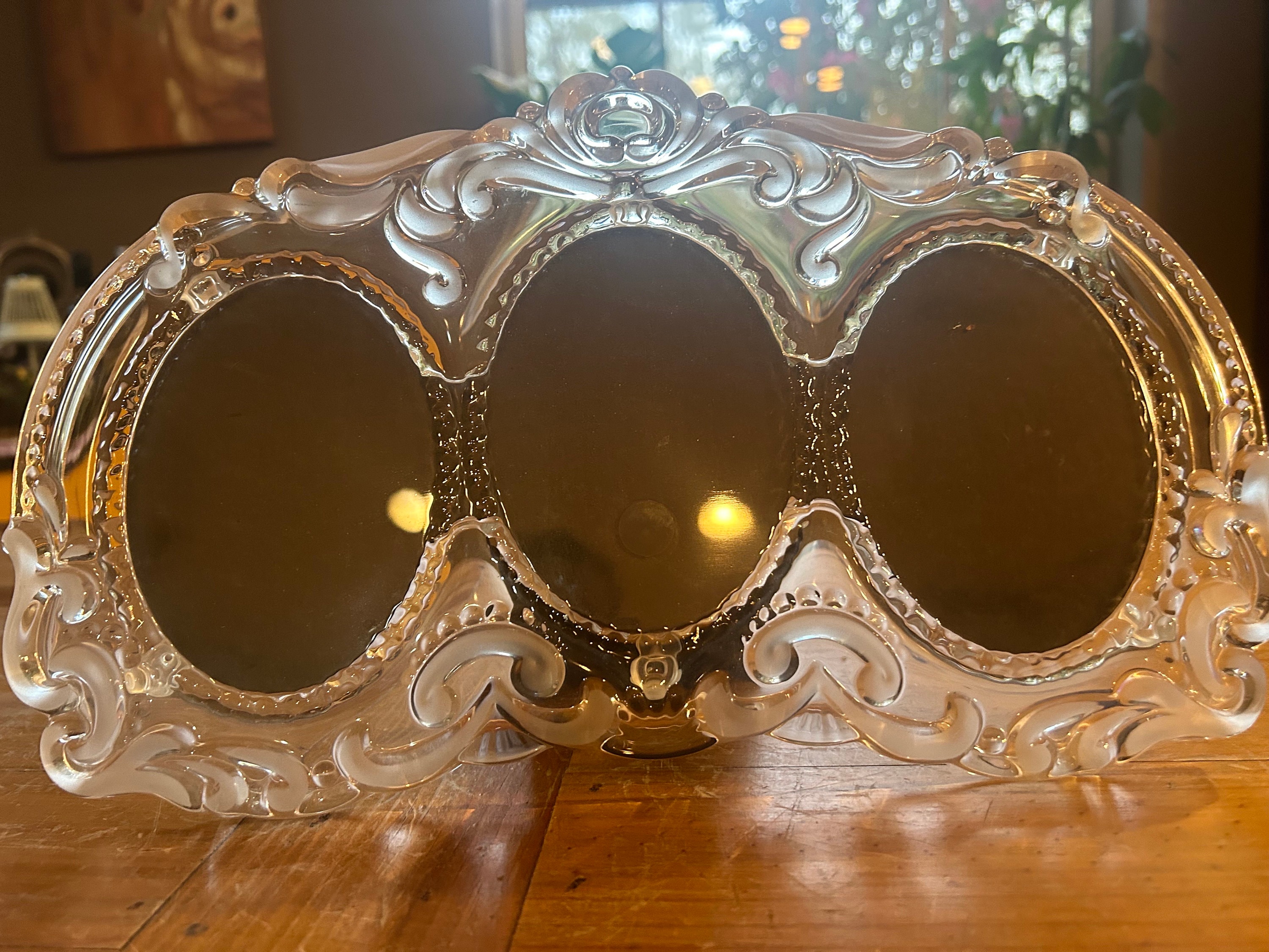 Mikasa Frosted Crystal Triple Oval Photo Frame - Etsy