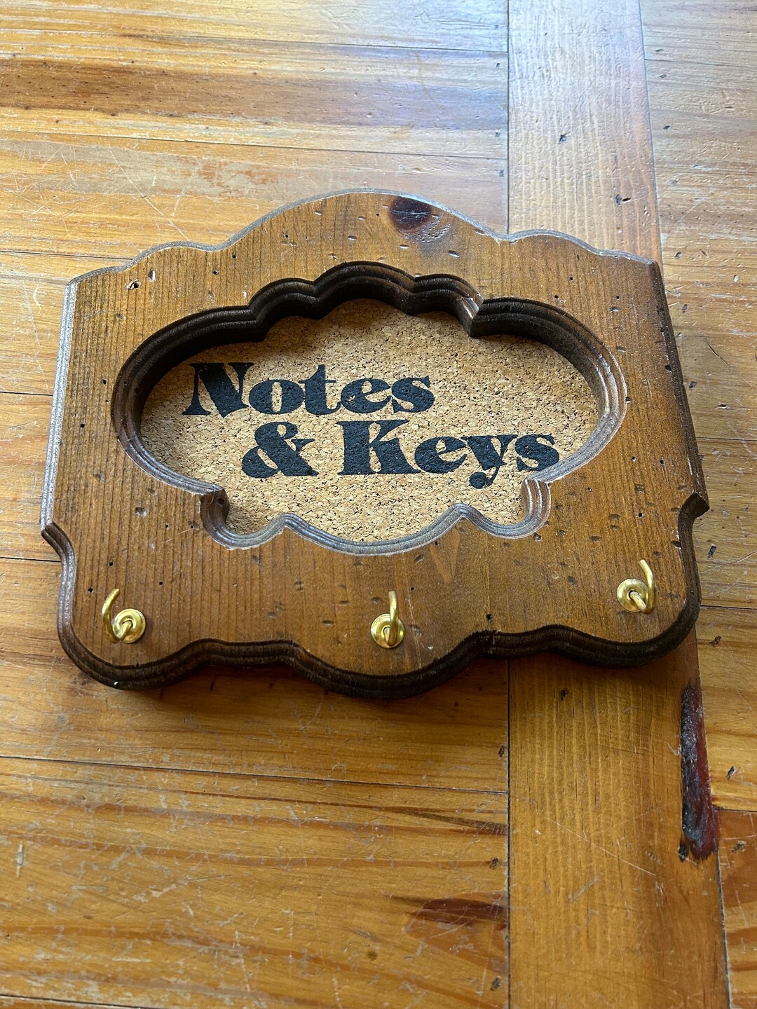 Wooden Notes and Keys Cork Board Wall Hanging - Etsy