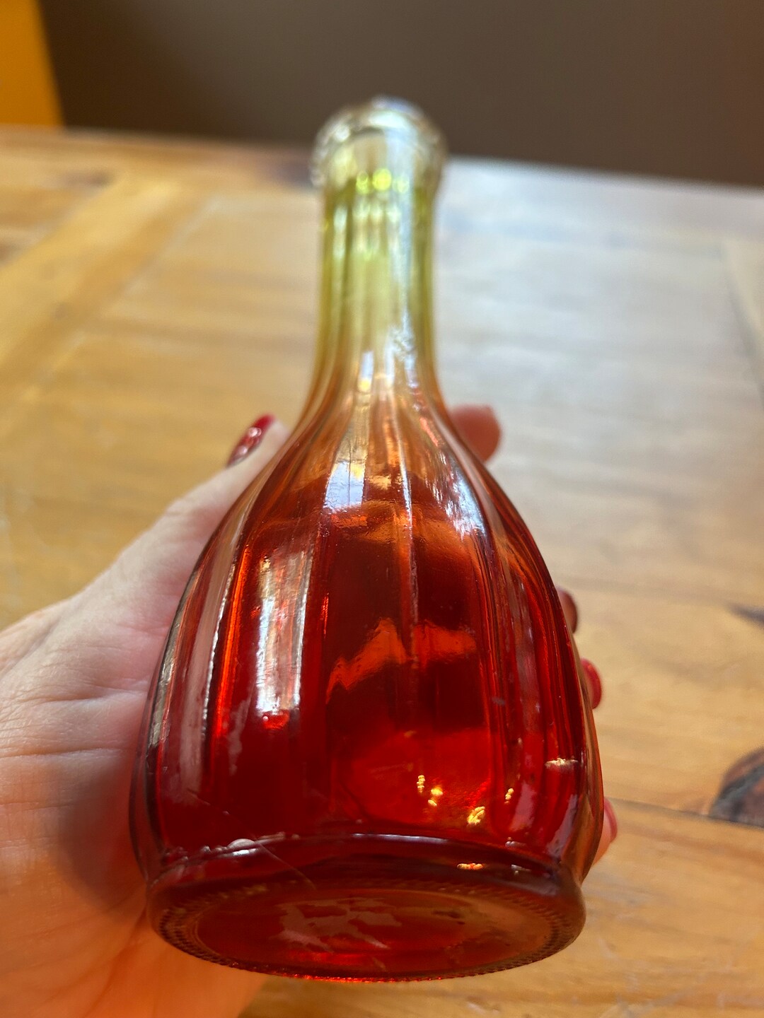 Amberina Ombré Starfire Red Orange Yellow Fluted Ribbed Vase - Etsy