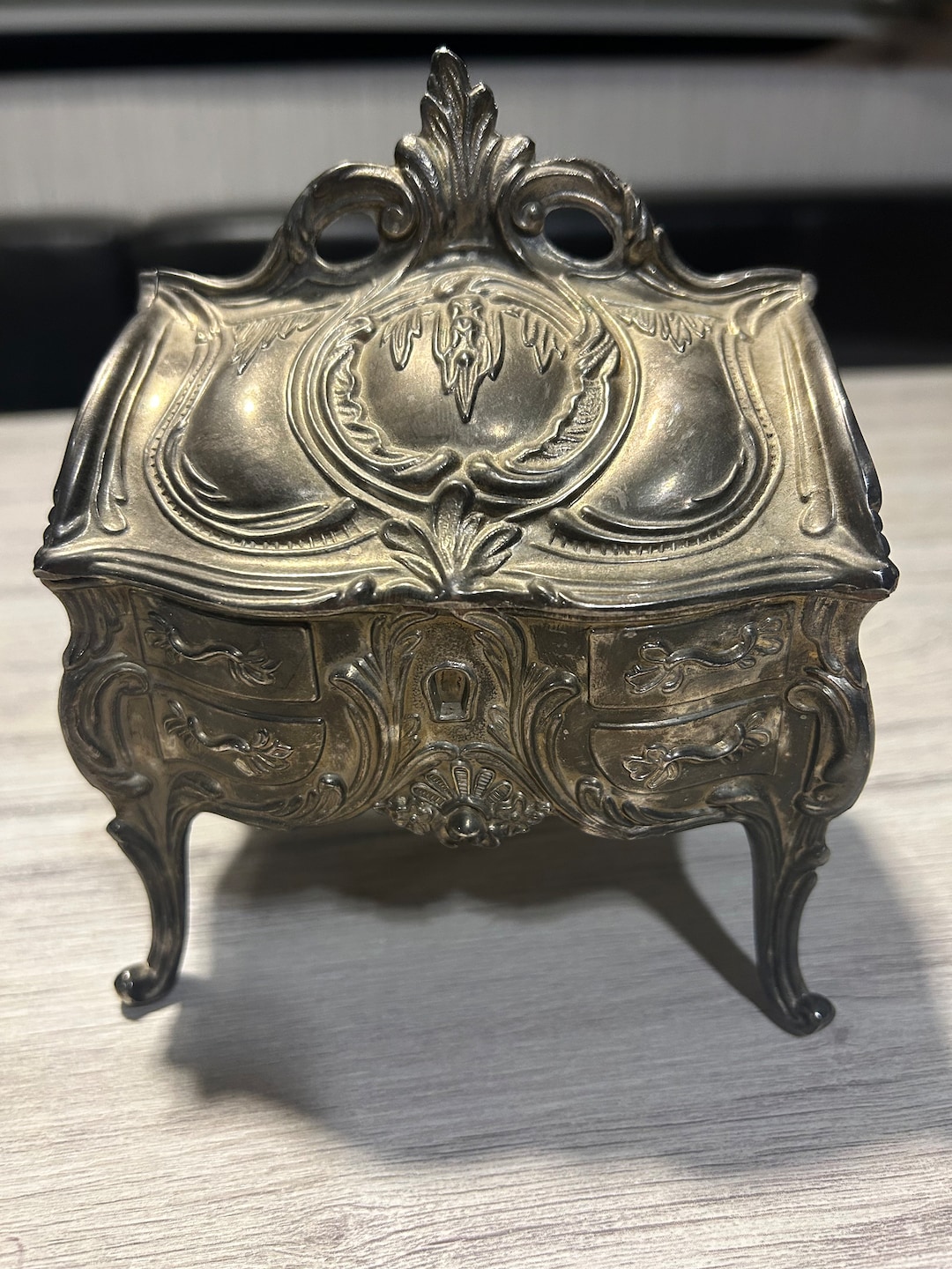 1900’s Vintage Ornate Cast Metal Jewelry Casket - Etsy