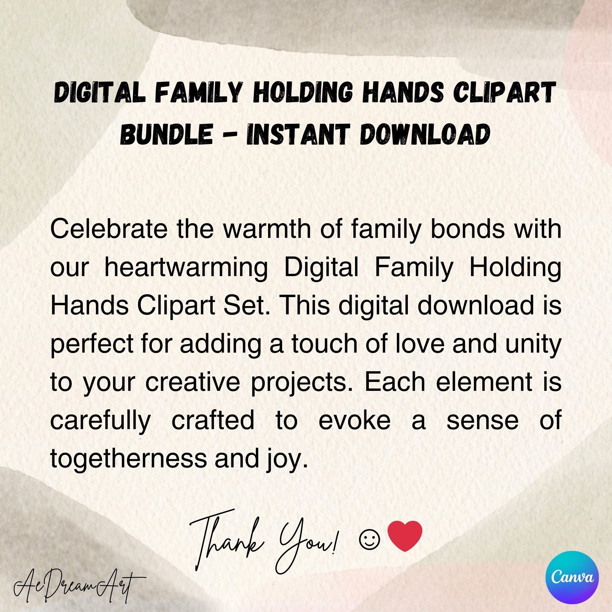 Family Hand Drawing Clipart Holding Hands Family Clipart Bundle SVG ...