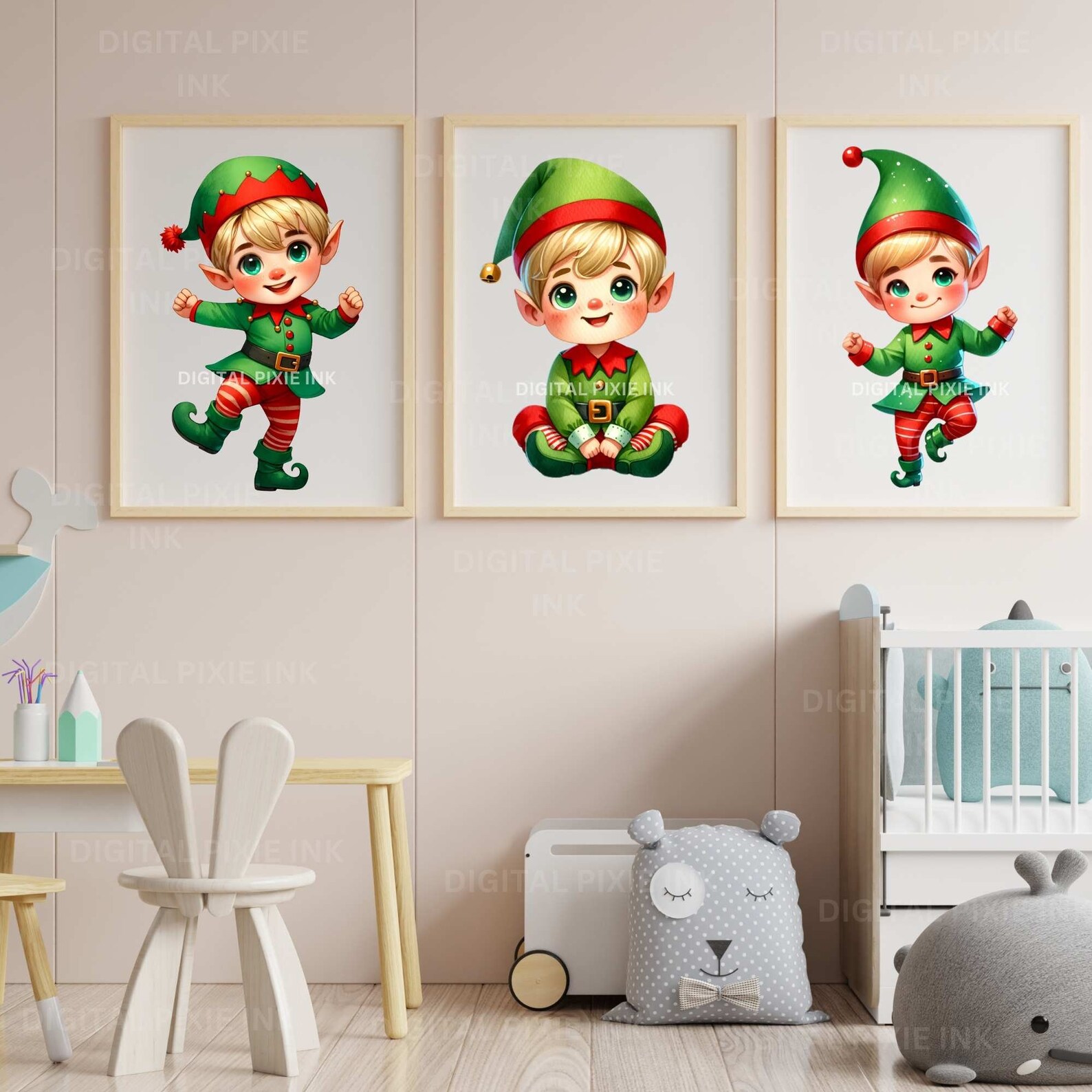 Christmas Elf Boys Clipart, Christmas Elf Watercolor Clipart, Cute Elf ...