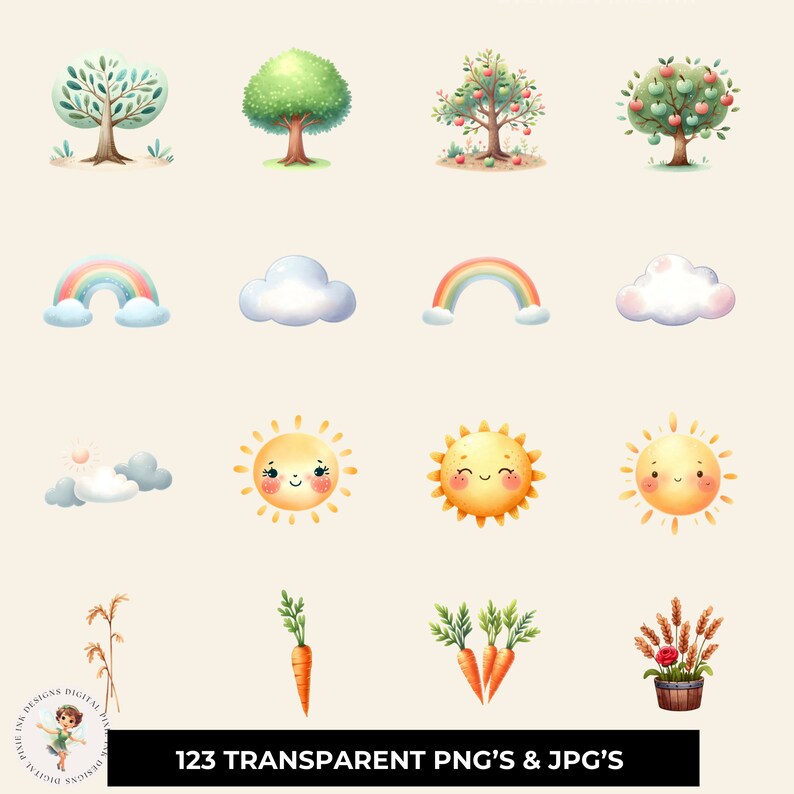 Farm Animal Clipart Bundle Cute Pig Clipart Baby Pig Clipart Cute Farm ...