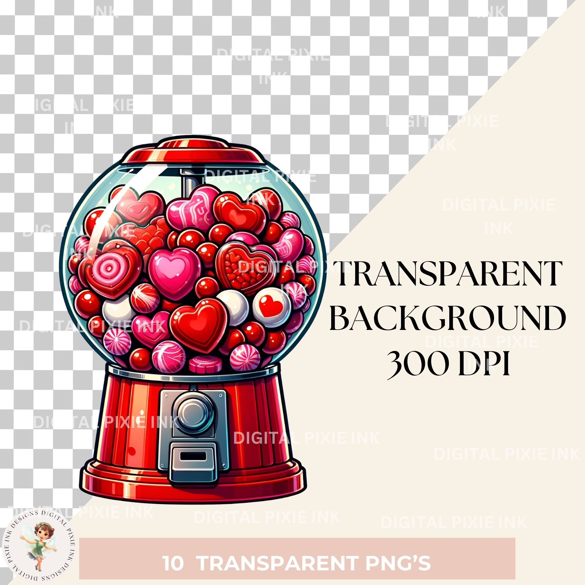 Gumball Machine Clip Art Gumball Valentine Cards Gumball - Etsy