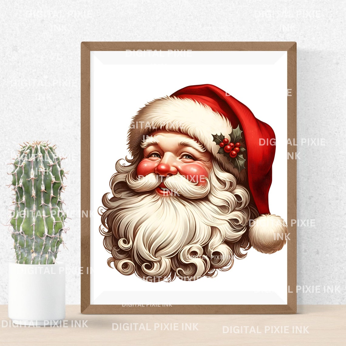 Vintage Santa Svg, Santa Svg, Santa Face Svg, Santa Claus Face Svg ...