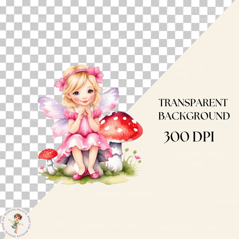 Watercolor Pink Fairy Clipart Bundle Unicorn and Fairy Magical Flower ...