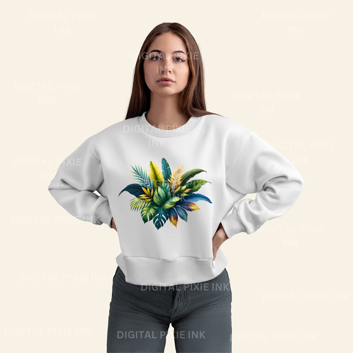 Watercolor Tropical Leaves Clipart Png Tropical Greenery Leaves Clipart ...