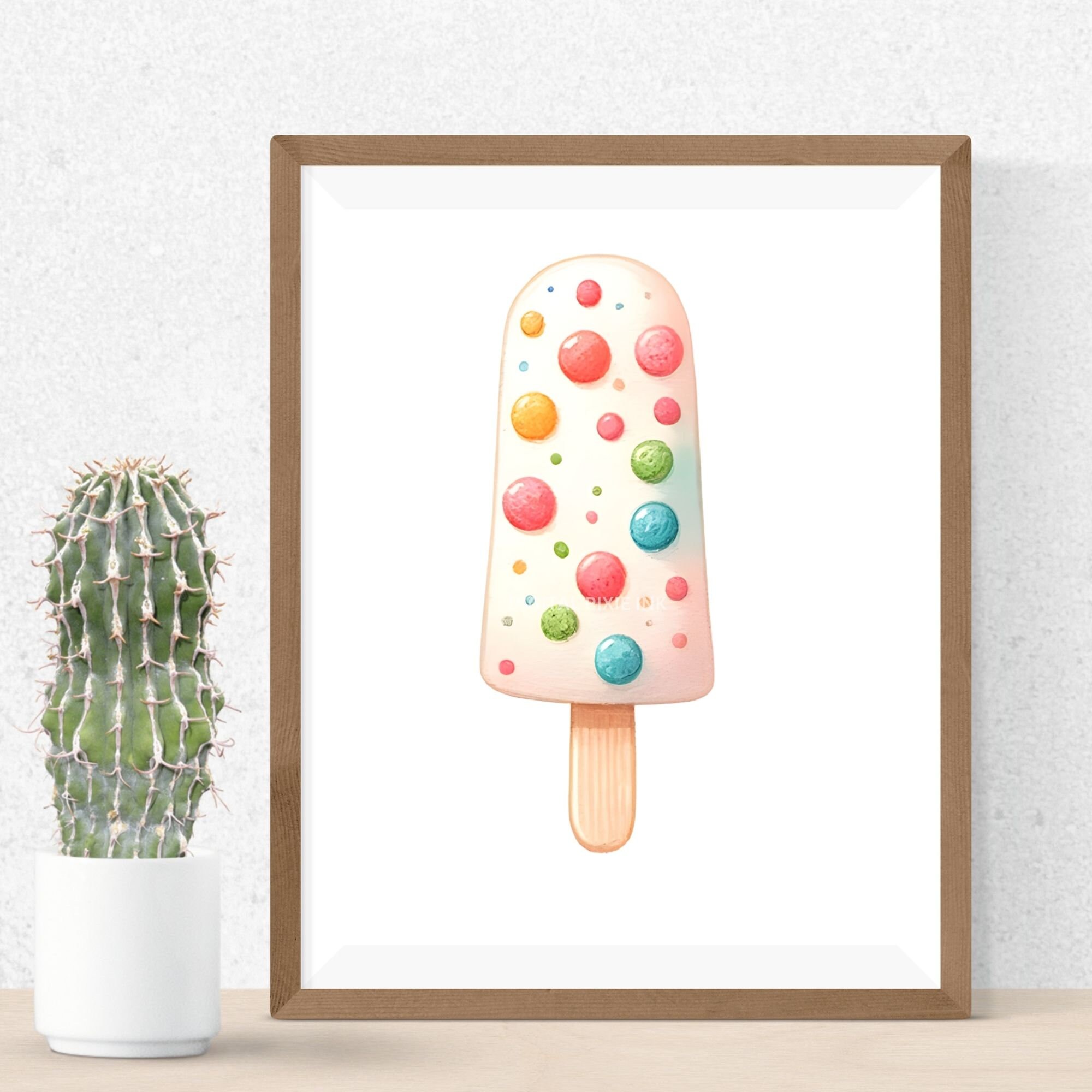 Watercolor Summer Popsicle Clipart, Ice Cream Clipart Png, Commercial ...
