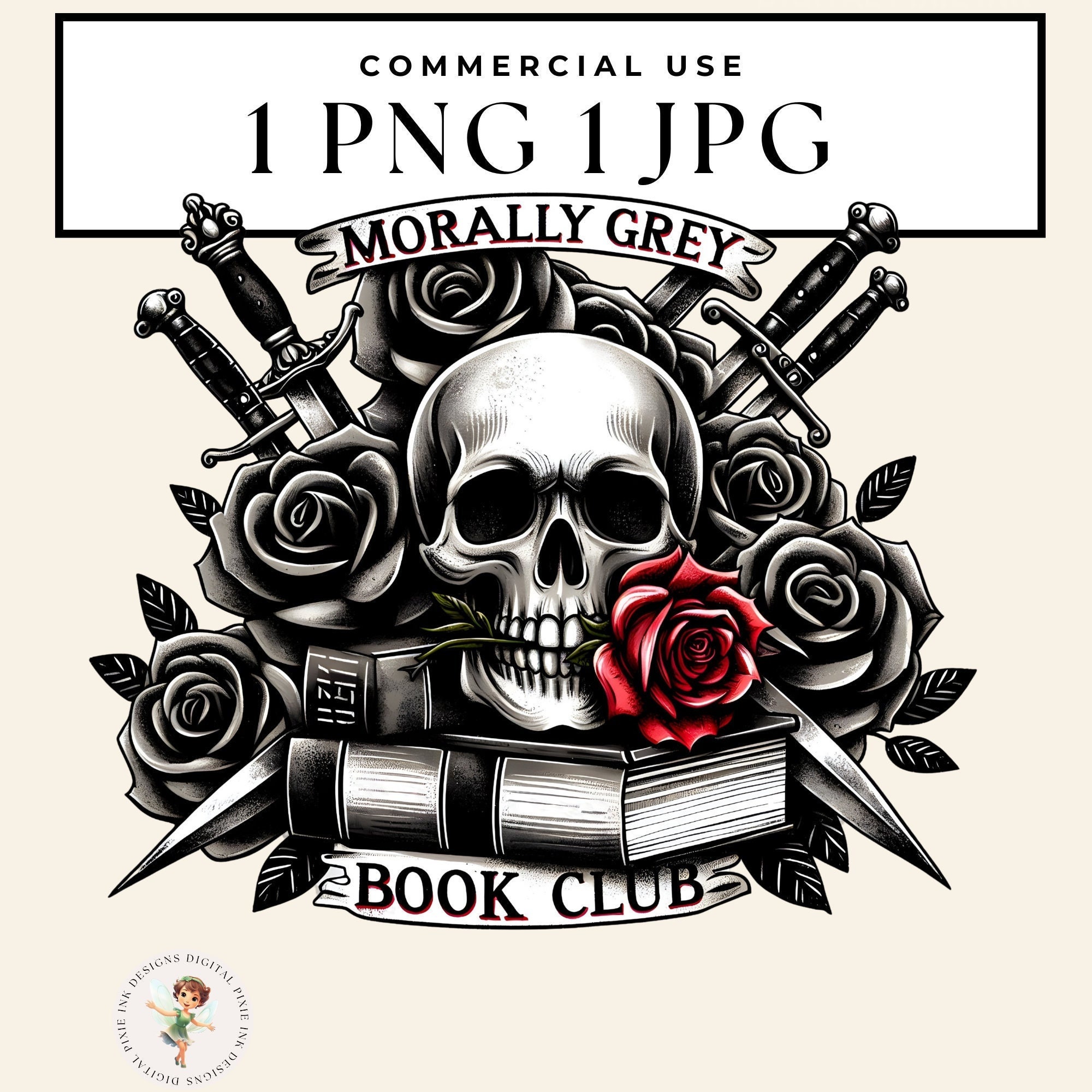 Morally Grey Book Club Gothic Romance Book Morally Grey Clipart Tshirt ...