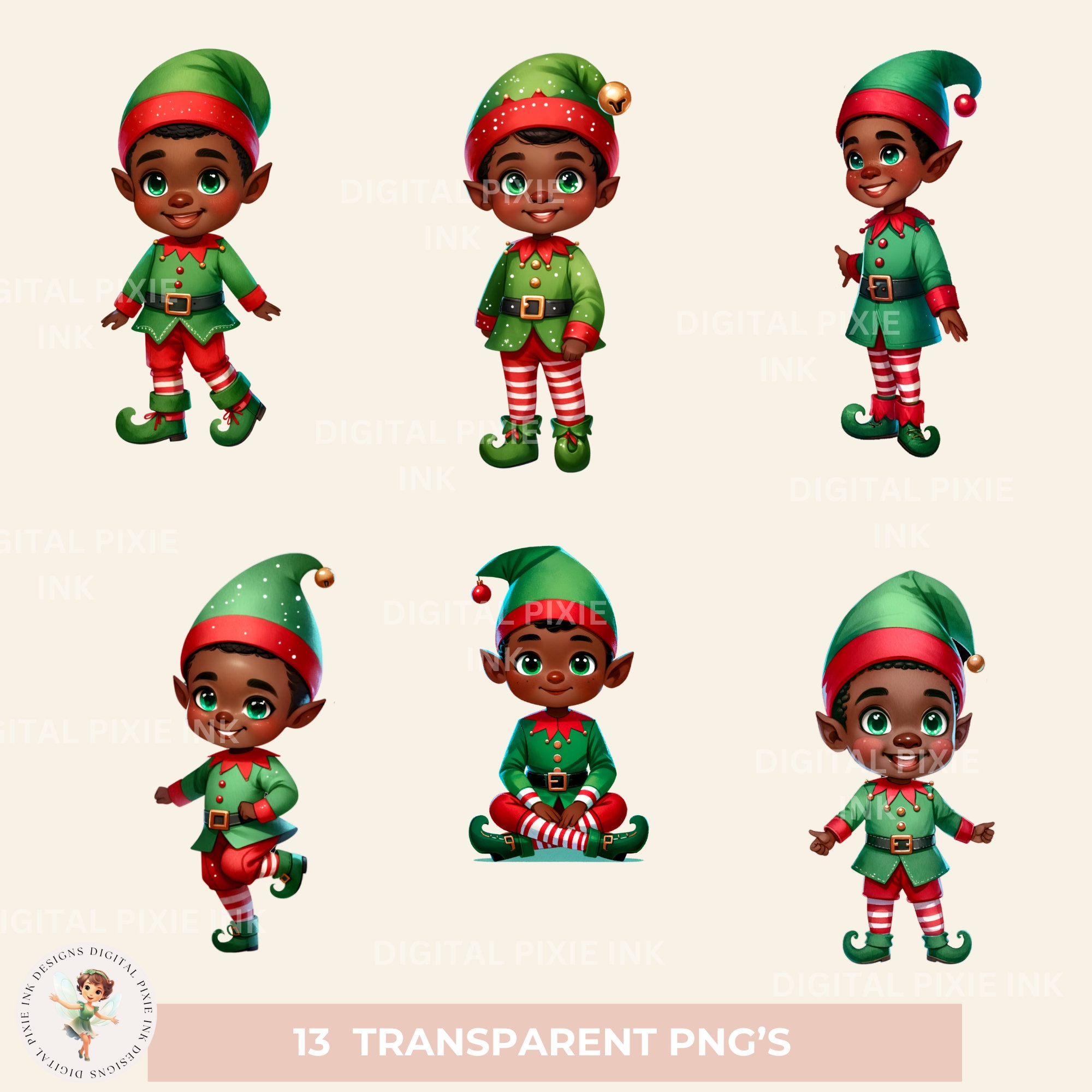 Christmas Elf Boys Clipart, Christmas Elf Watercolor Clipart, Cute Elf ...