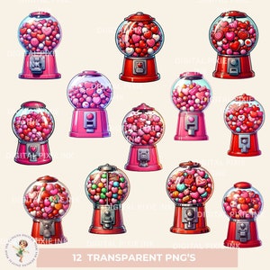 Gumball Machine Clip Art, Gumball Valentine Cards, Gumball Machine ...