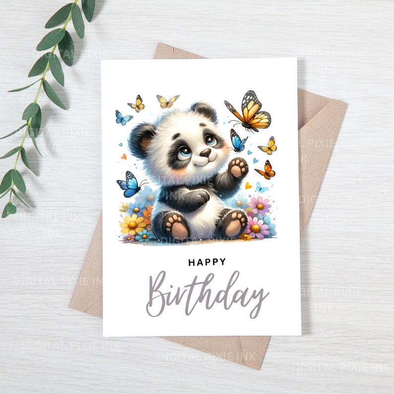 Cute Panda Watercolor Clipart Adorable Funny Baby Panda Bear Clipart ...