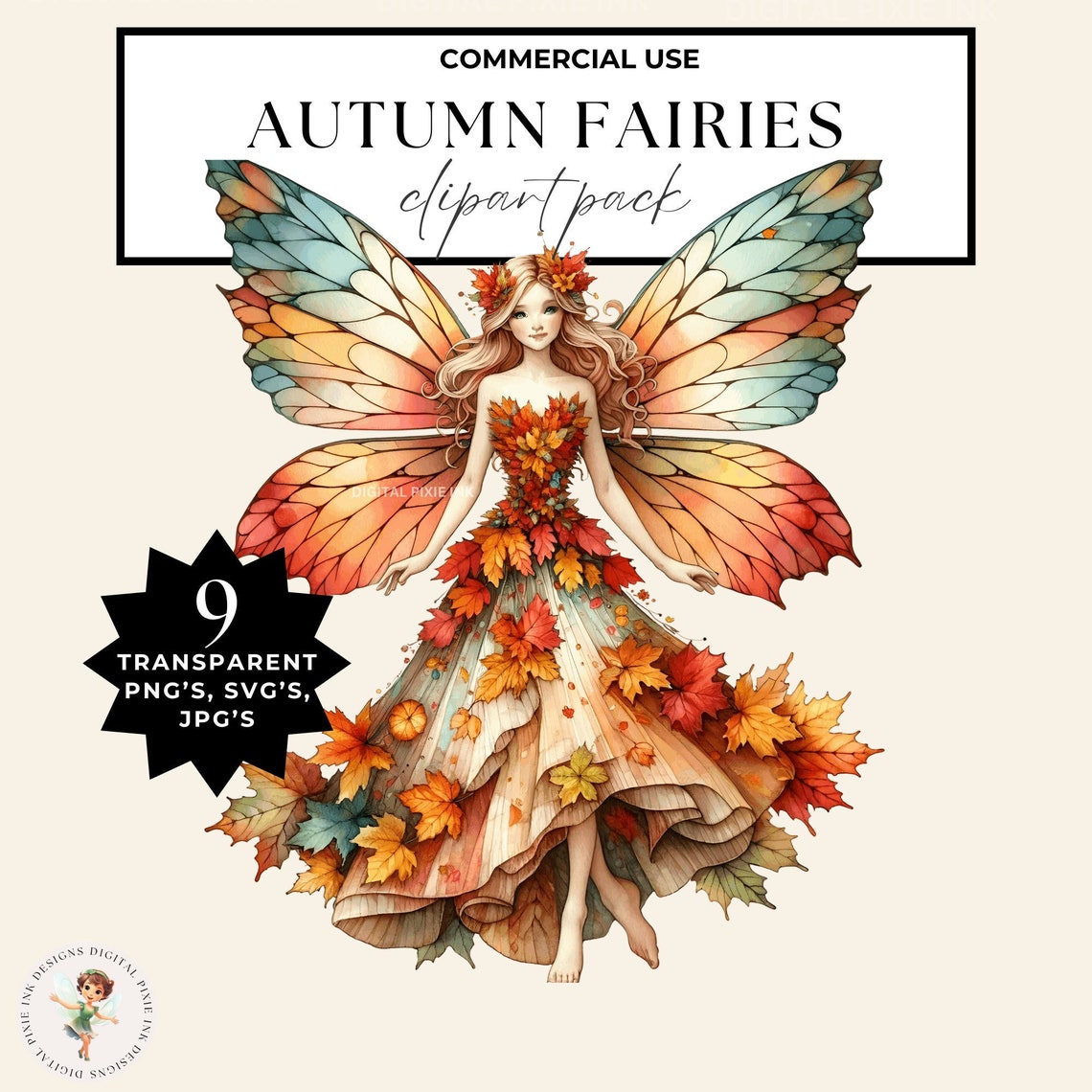 Autumn Fairy Clipart Magical Forest Fairy Watercolor Fairy House ...