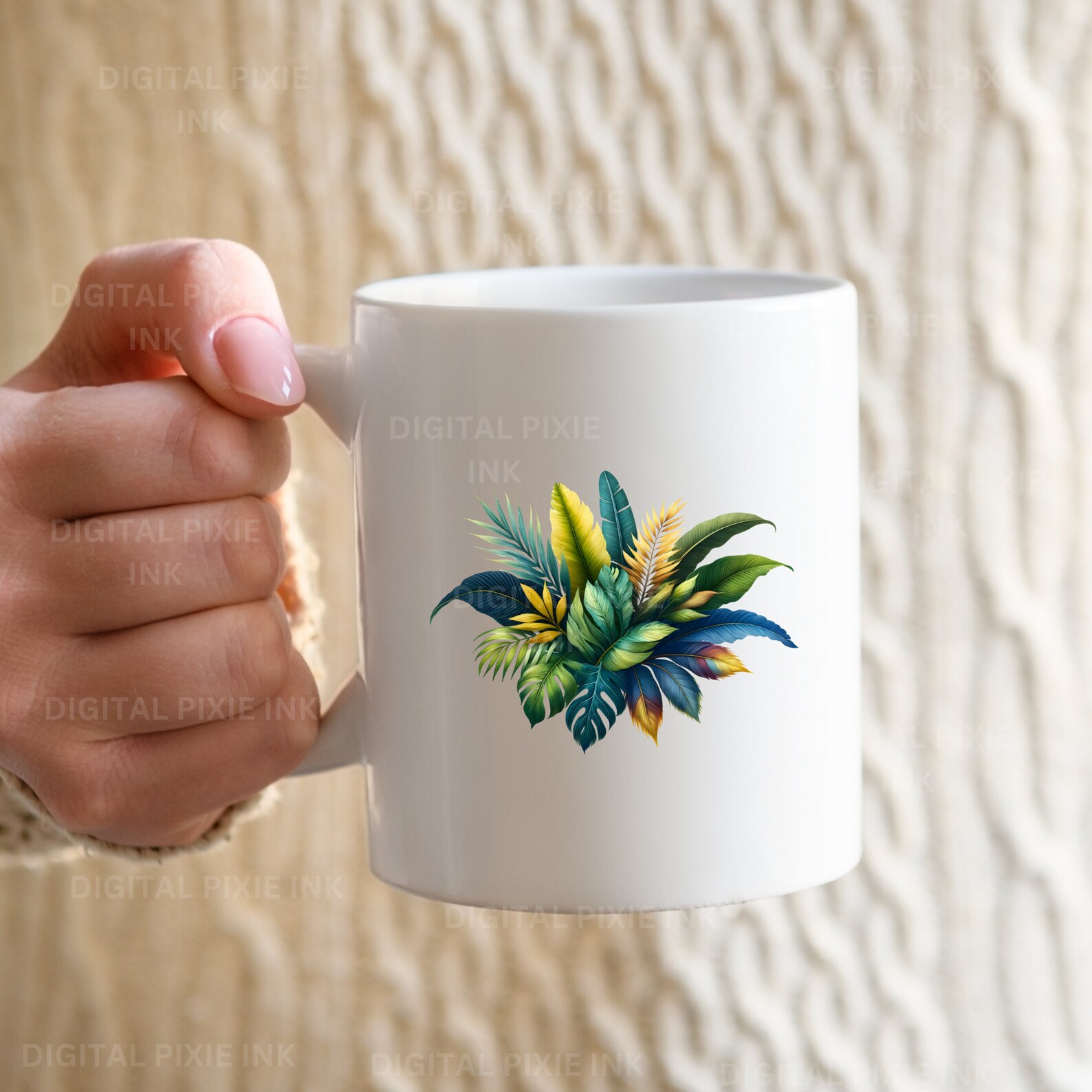 Watercolor Tropical Leaves Clipart Png Tropical Greenery Leaves Clipart ...