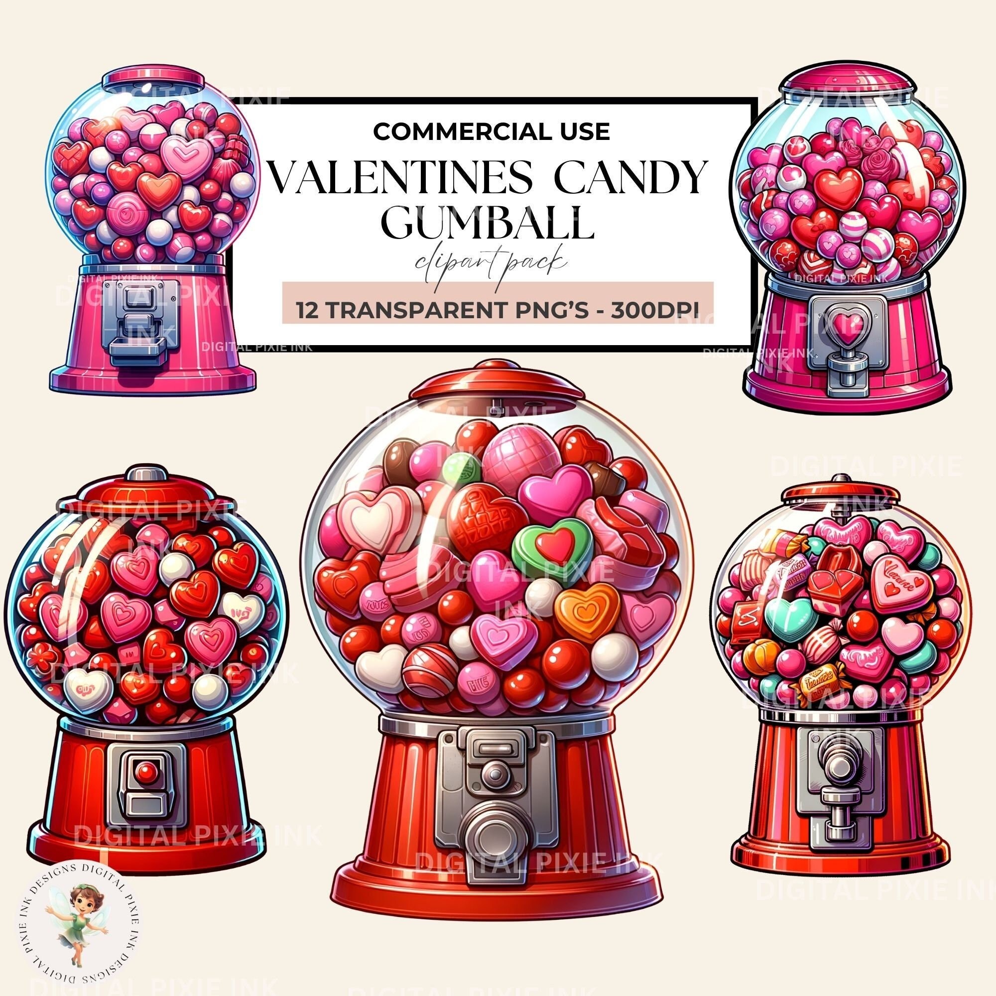 Gumball Machine Clip Art, Gumball Valentine Cards, Gumball Machine ...