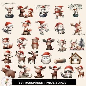 Winter Wonderland Animals Woodland Christmas Clipart Bundle Cute ...