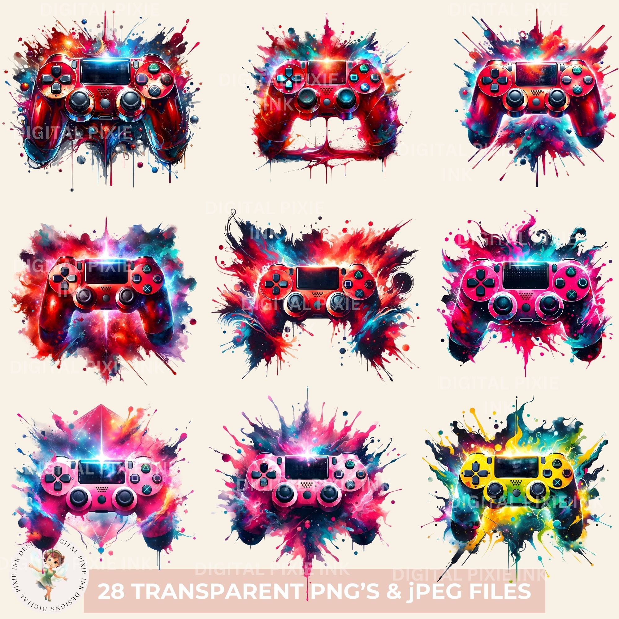Game Controller Clipart Digital Download High Quality, Gamer Controller ...