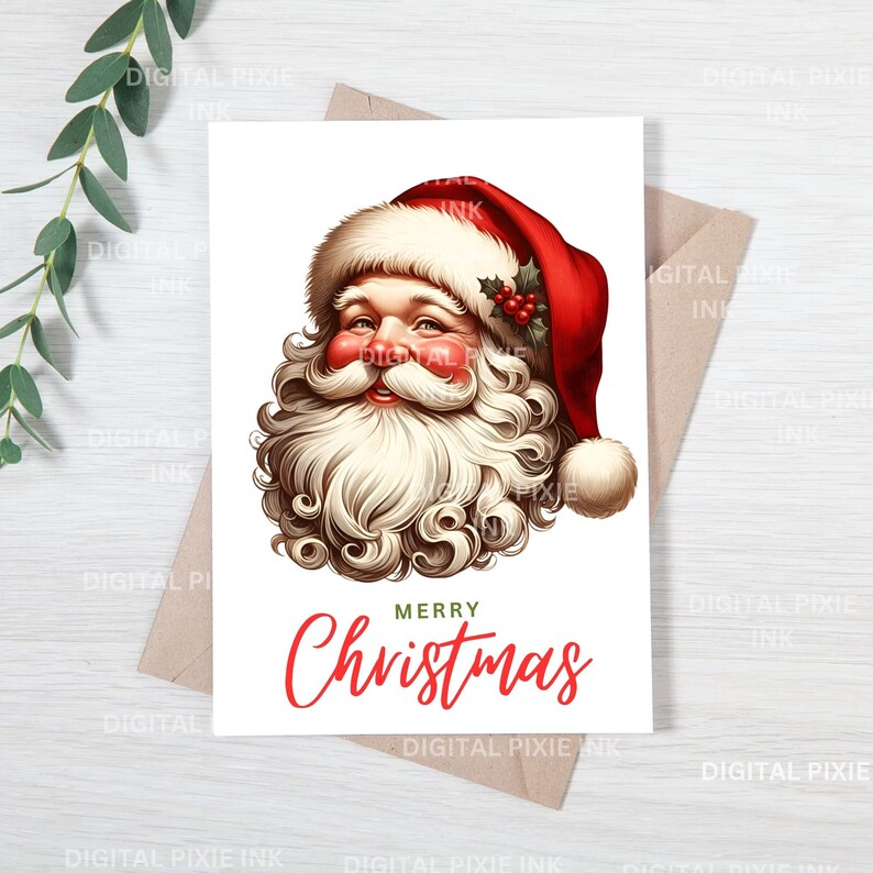 Vintage Santa Svg, Santa Svg, Santa Face Svg, Santa Claus Face Svg ...