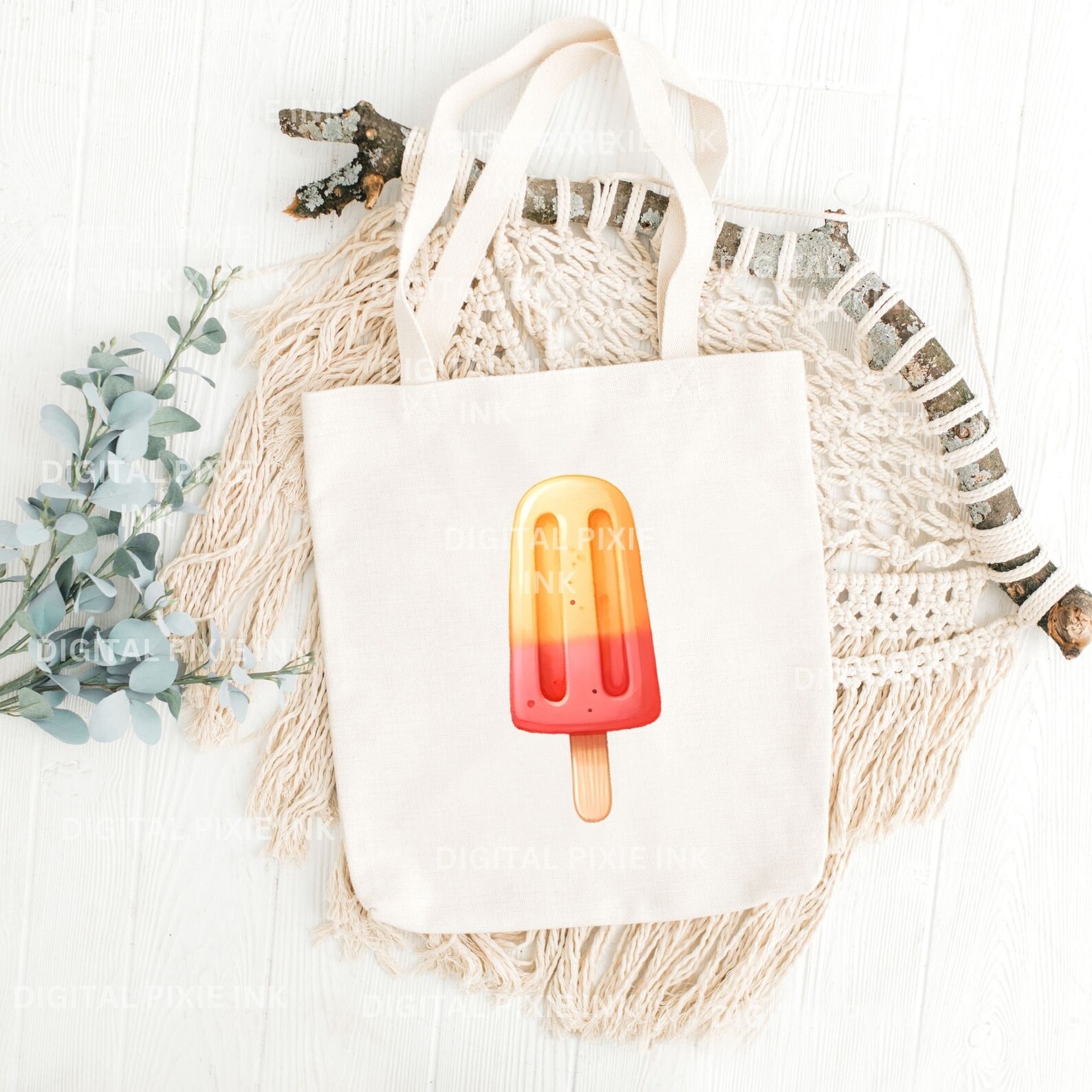 Watercolor Summer Popsicle Clipart, Ice Cream Clipart Png, Commercial ...