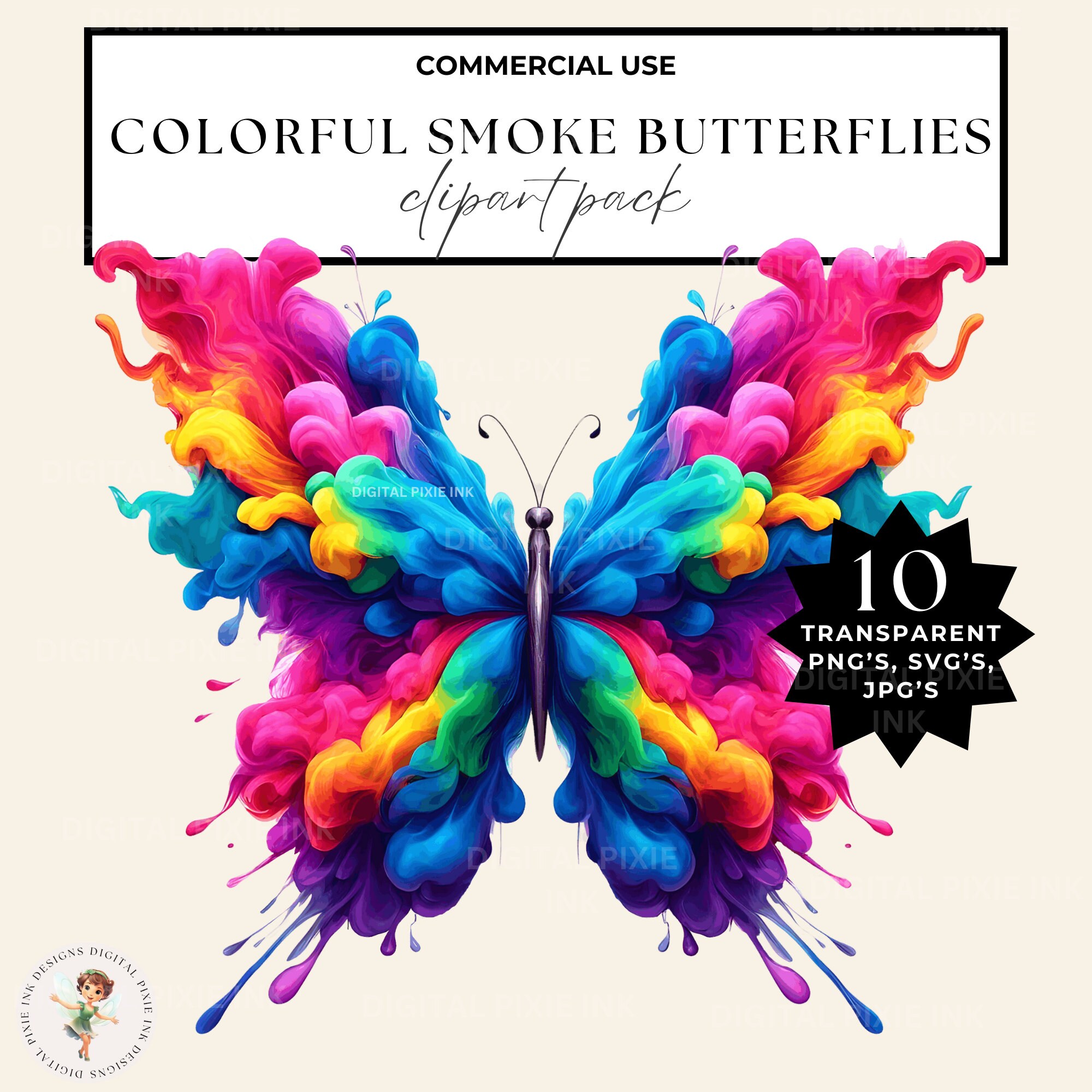 Smoke Butterflies Clipart, Smoke Butterfly Clipart, Ethereal Smoke ...