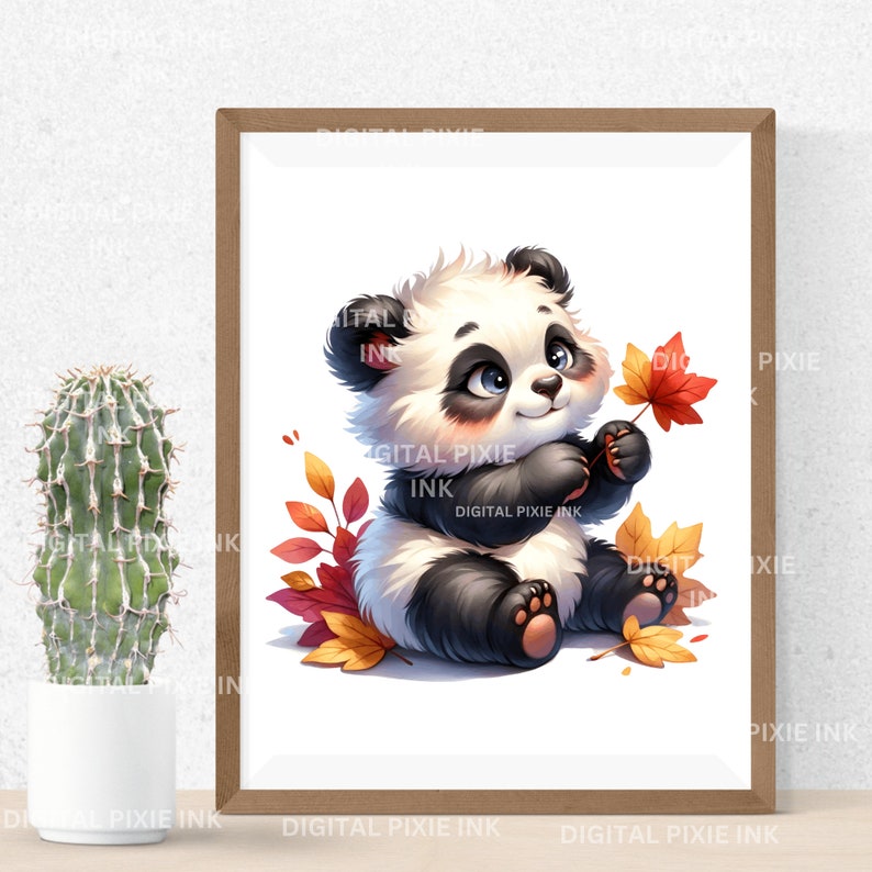 Cute Panda Watercolor Clipart Adorable Funny Baby Panda Bear Clipart ...