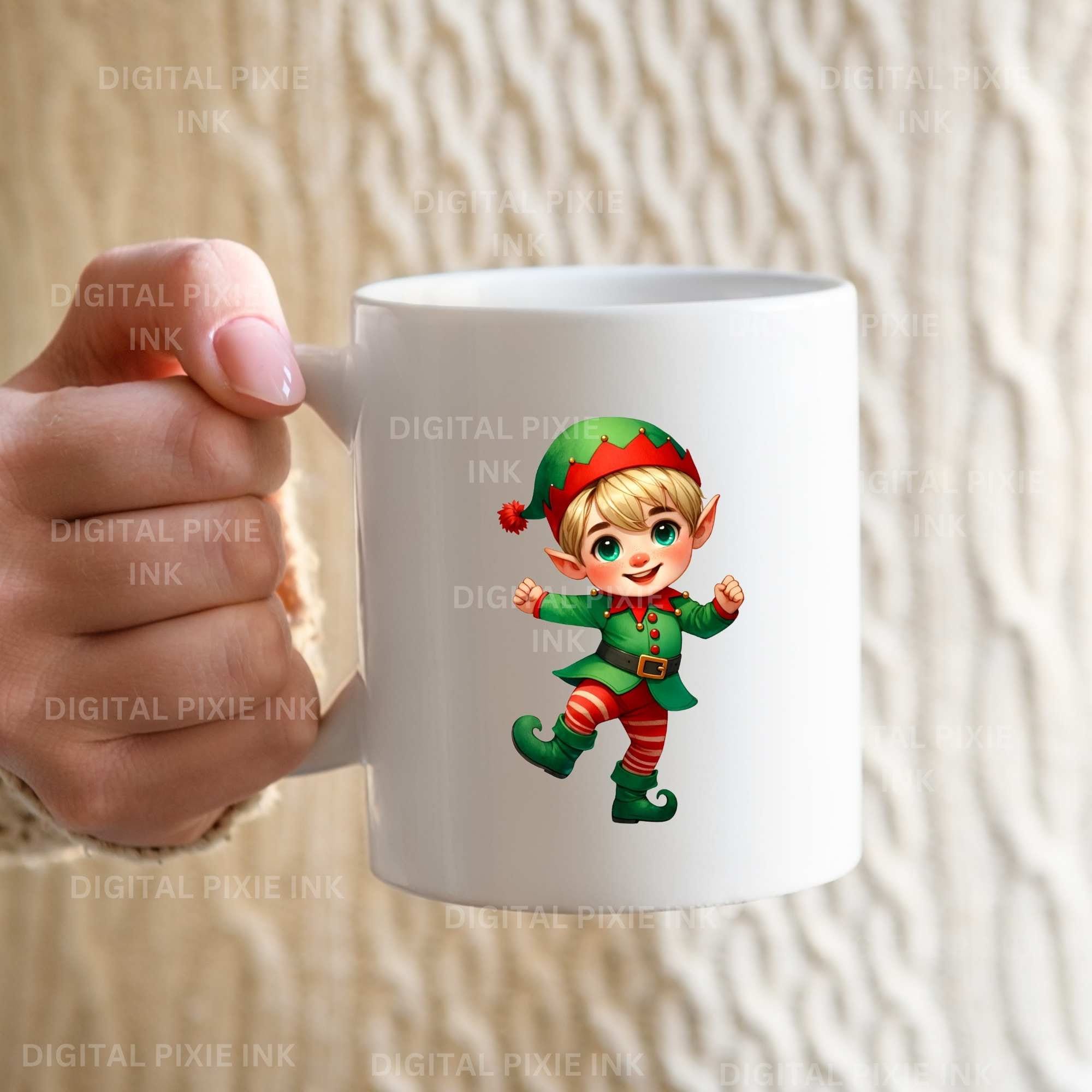 Christmas Elf Boys Clipart, Christmas Elf Watercolor Clipart, Cute Elf ...
