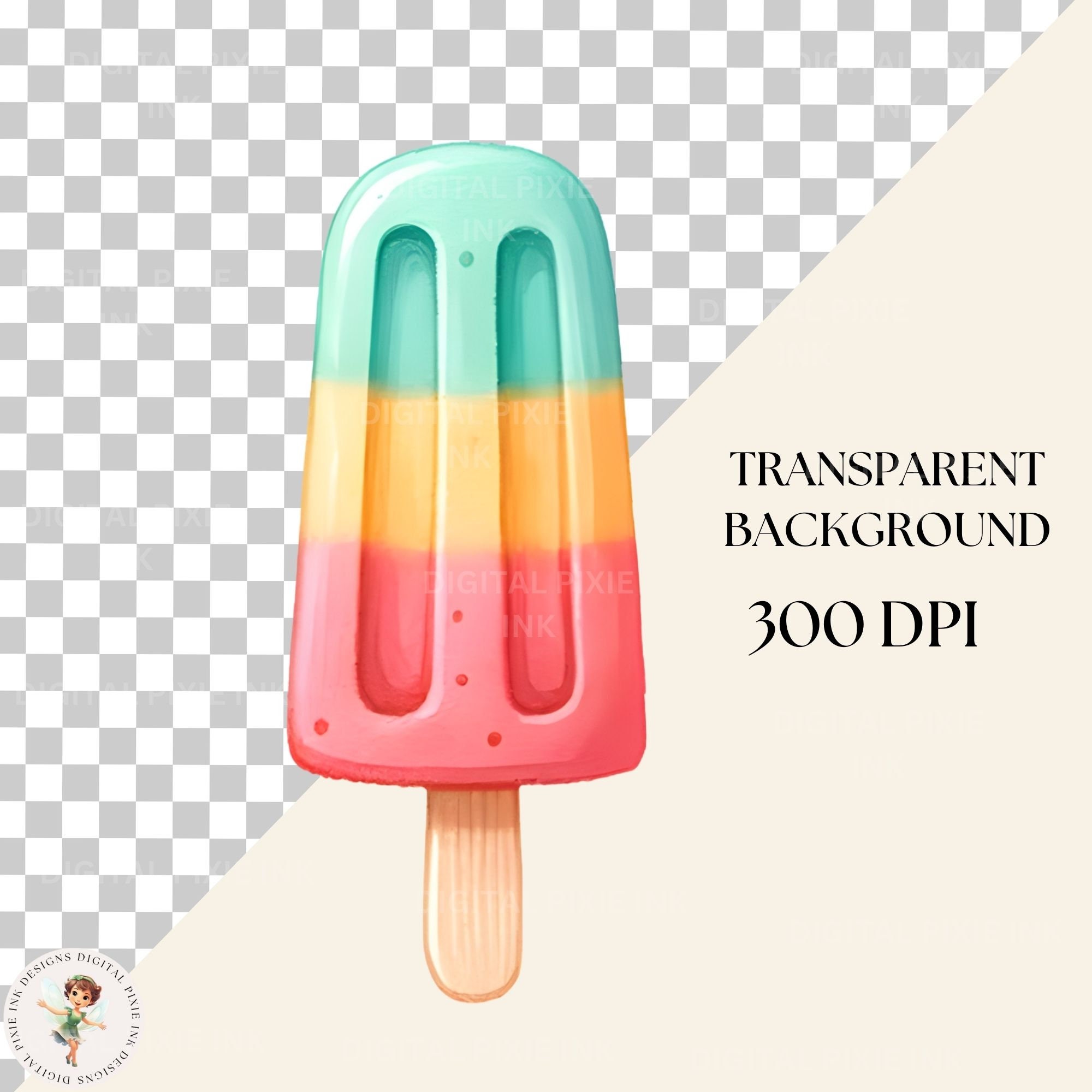 Watercolor Summer Popsicle Clipart, Ice Cream Clipart Png, Commercial ...