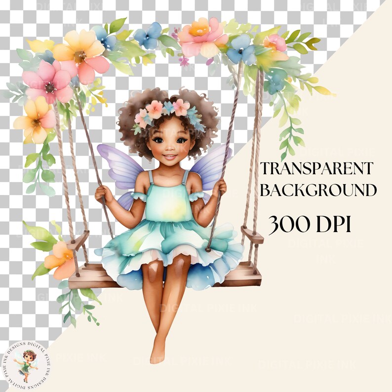 Black Fairy Clipart African American Fairy Clipart Bundle Watercolor ...