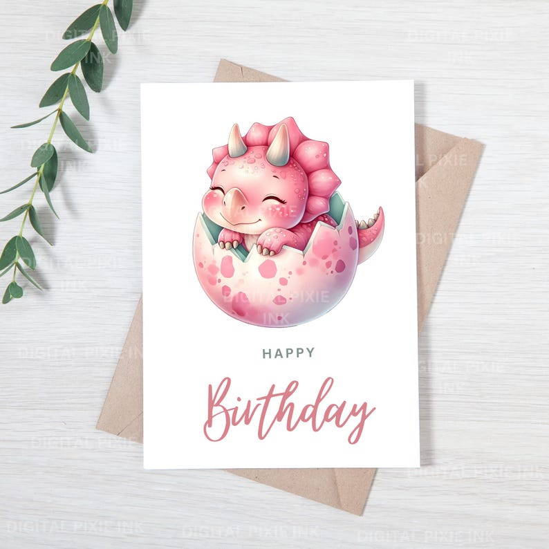 Pink Dino Clipart Png Dinosaur Birthday Cute Purple Watercolor Baby ...