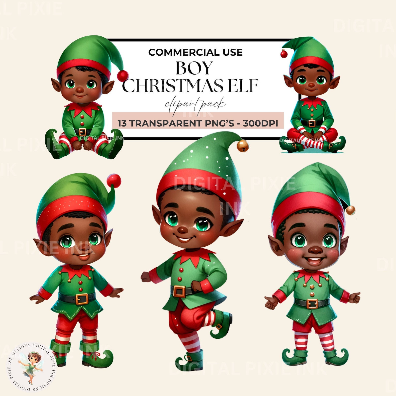 Christmas Elf Boys Clipart, Christmas Elf Watercolor Clipart, Cute Elf ...