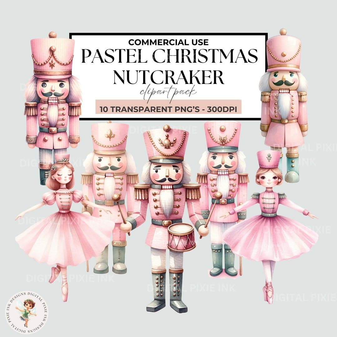 Pink Nutcracker Ballet Clipart, Pastel Nutcracker Clipart, Watercolor ...