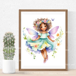 Black Fairy Clipart African American Fairy Clipart Bundle Watercolor ...