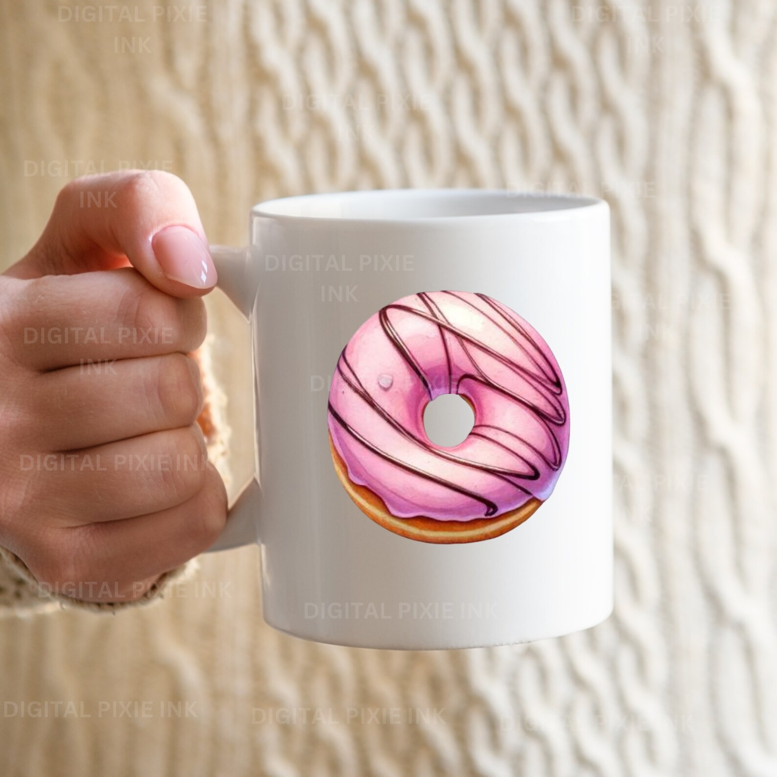 Donut Shop Clipart, Donuts With Coffee, Donuts and Coffee, Watercolor ...