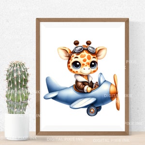 Air Plane Clipart Bundle Watercolor Airplane Clipart Flying Safari ...