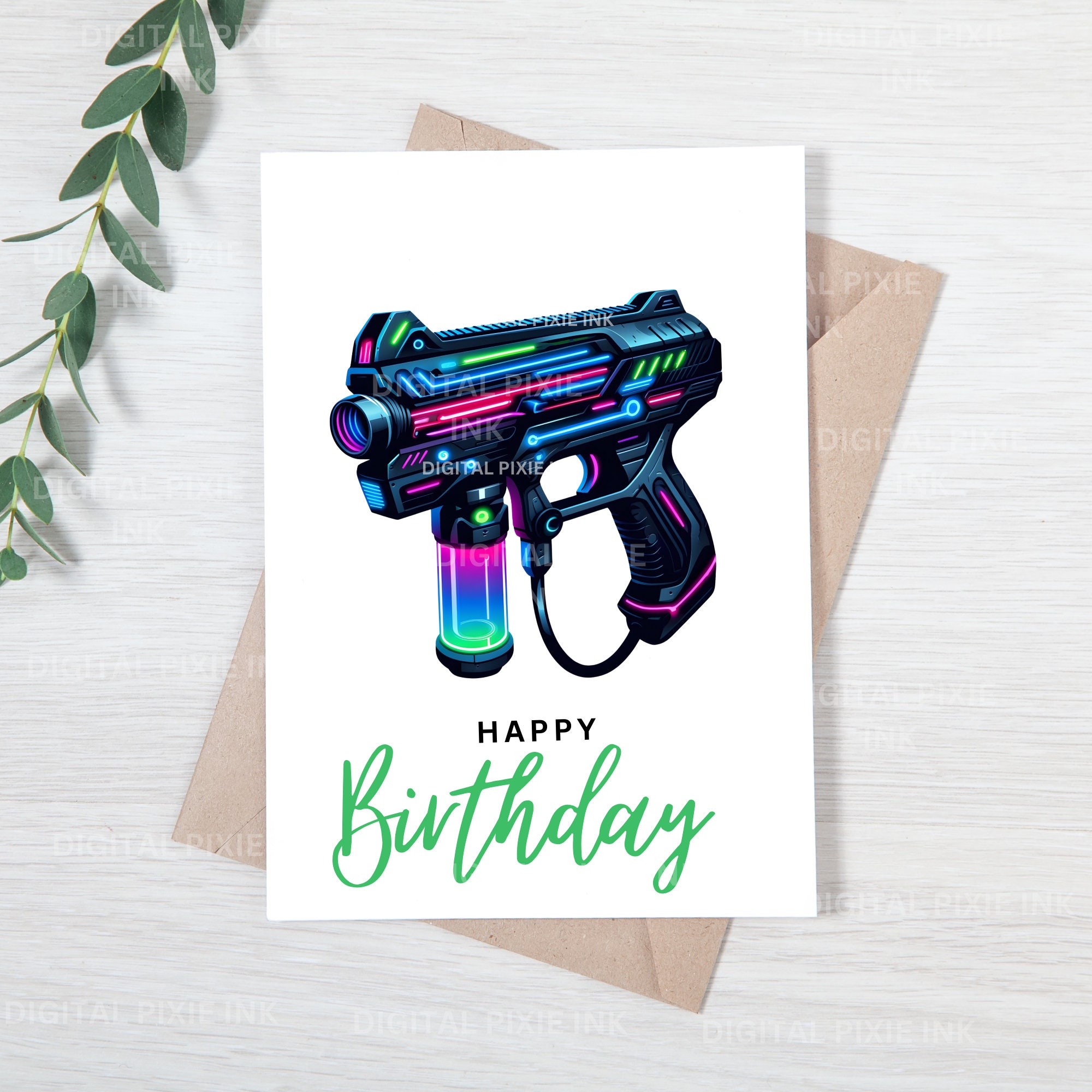 Laser Tag Clipart, Neon Party Clipart, Sublimination Design, Neon Gun ...