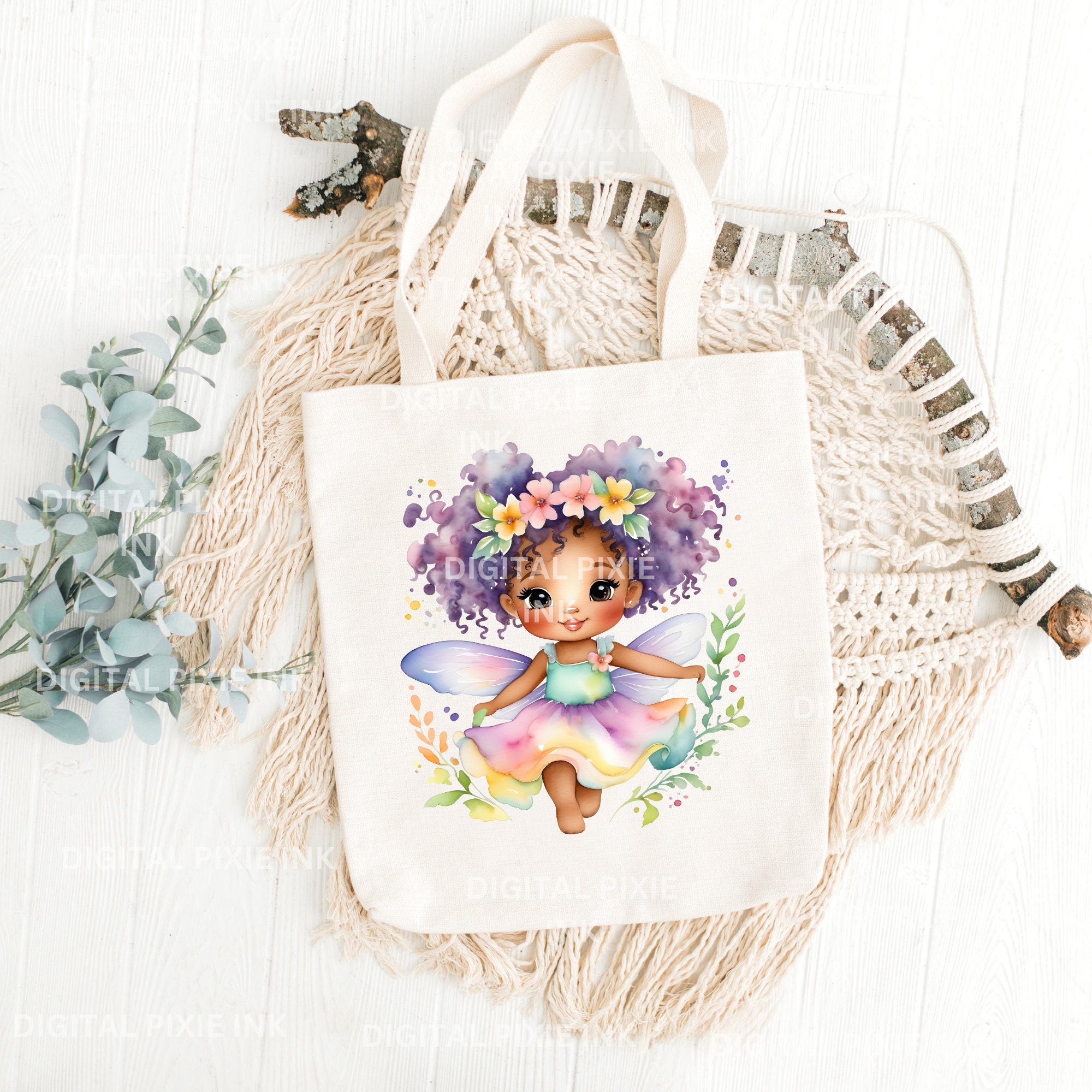 Black Fairy Clipart African American Fairy Clipart Bundle Watercolor ...