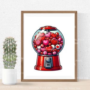 Gumball Machine Clip Art, Gumball Valentine Cards, Gumball Machine ...