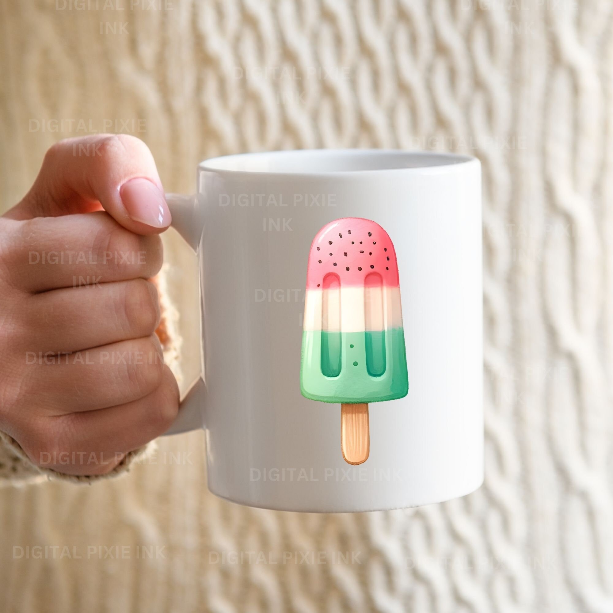 Watercolor Summer Popsicle Clipart, Ice Cream Clipart Png, Commercial ...