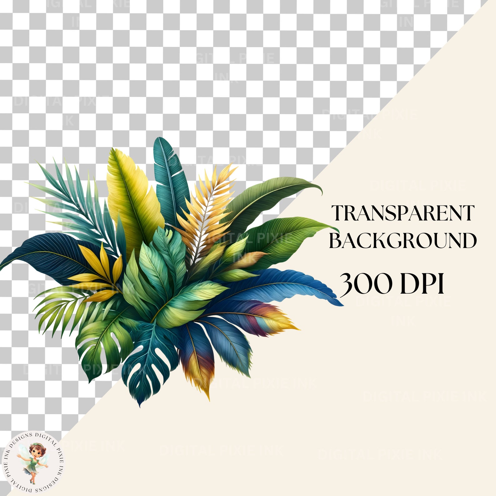 Watercolor Tropical Leaves Clipart Png Tropical Greenery Leaves Clipart ...