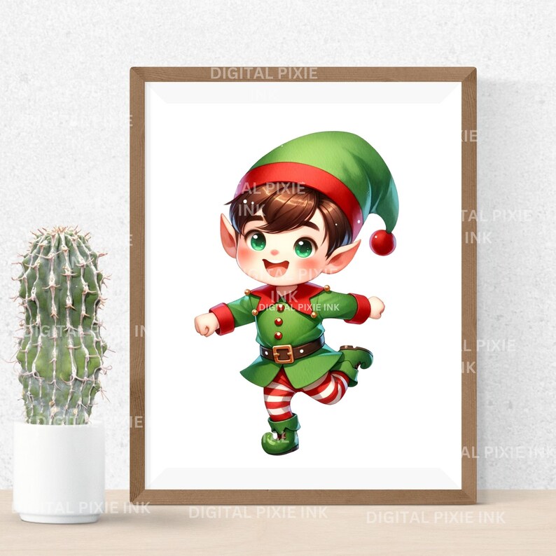 Christmas Elf Boys Clipart, Christmas Elf Watercolor Clipartt, Cute Elf ...