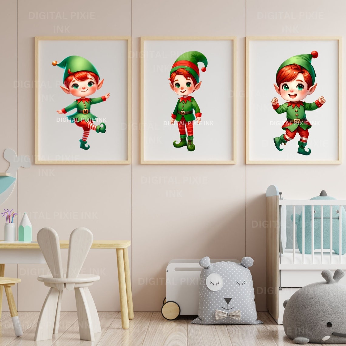 Christmas Elf Boys Clipart, Christmas Elf Watercolor Clipart, Cute Elf ...